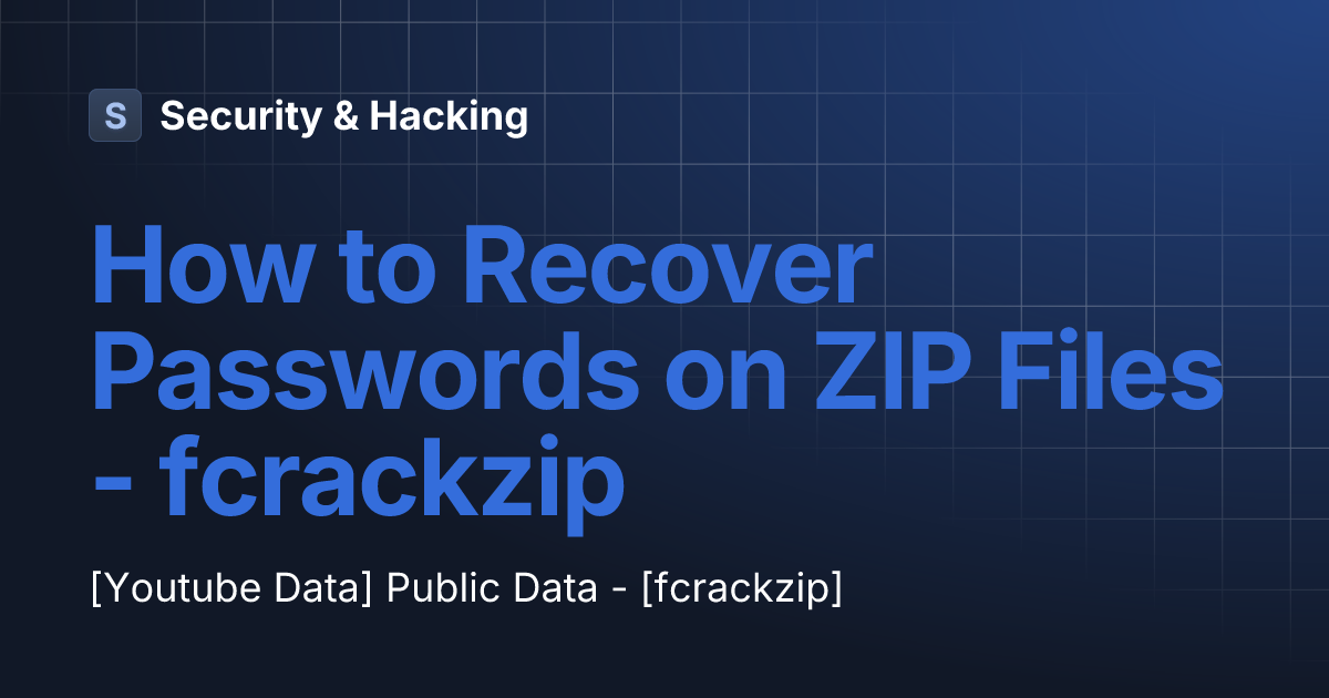 How to Recover Passwords on ZIP Files - fcrackzip | Security & Hacking
